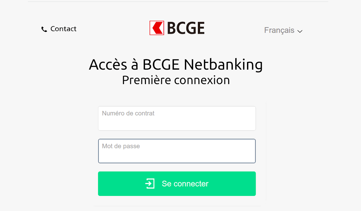 BCGE Netbanking Première connexion - Banque Cantonale de Genève