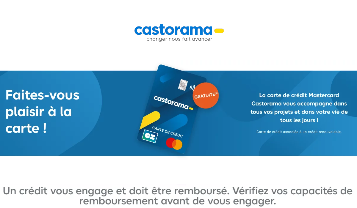 Carte Castorama Cpay Mastercard : La carte de crédit Casto+