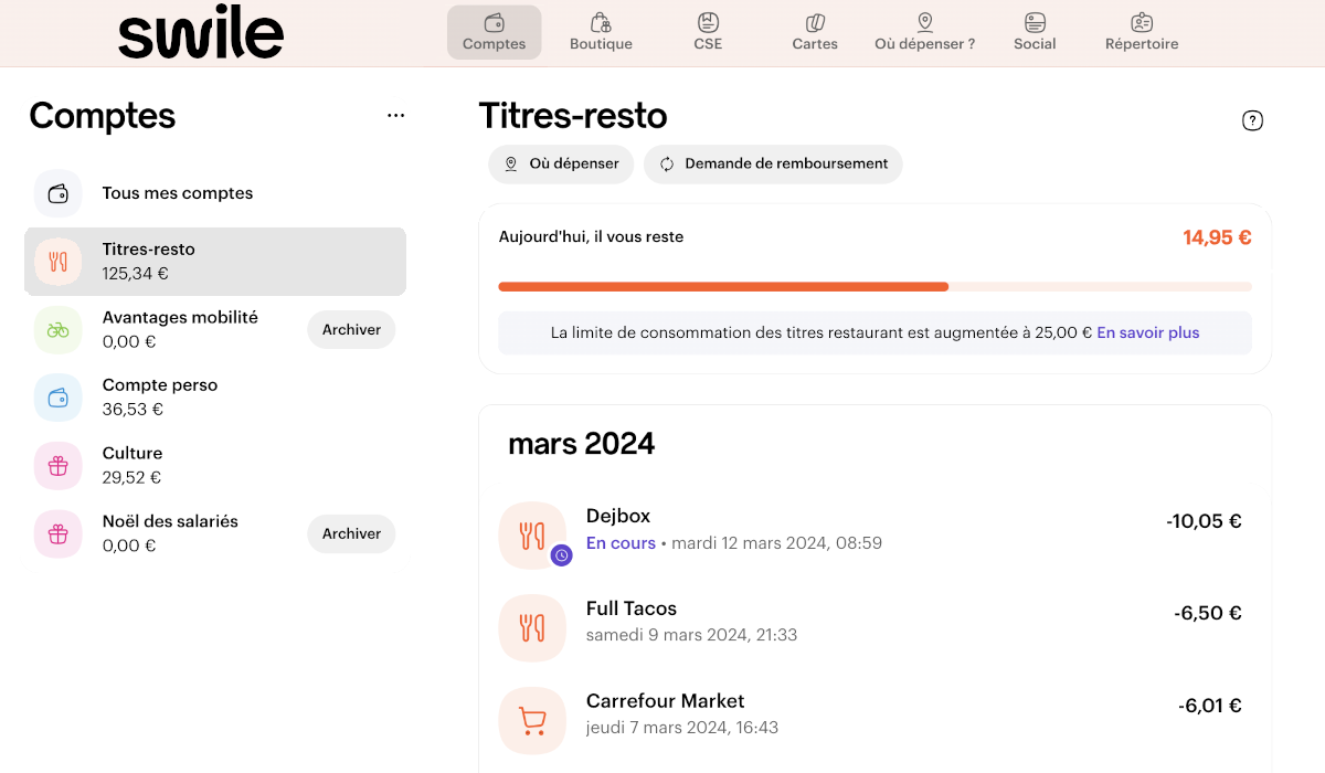 Comment suivre mon solde Swile en temps réel